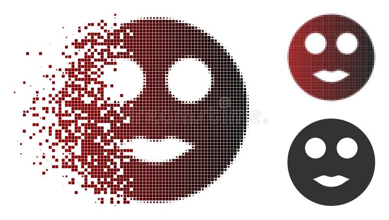 Disintegrating Dot Halftone Lips Smiley Icon Stock Vector ...