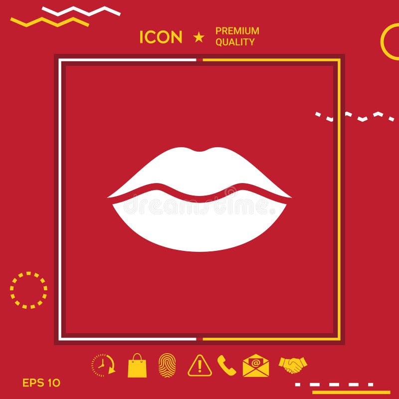 Lips symbol icon stock vector. Illustration of passionate - 108000720