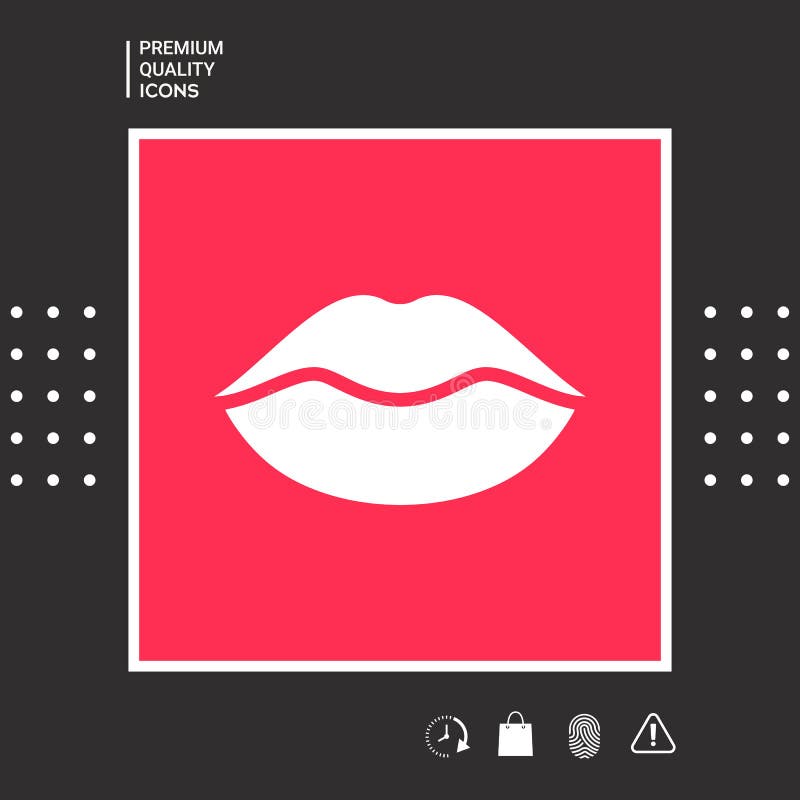 Lips symbol icon stock vector. Illustration of icon - 108827596
