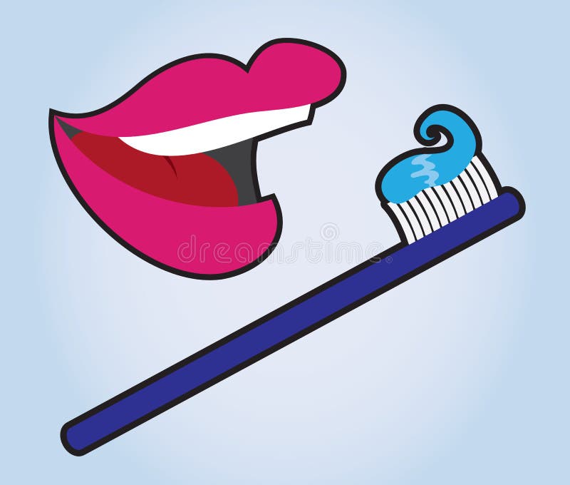 Lips Teeth Brush stock vector. Illustration of colorful - 27170401