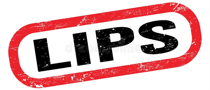 LIPS, Text Written on Red-black Stamp Sign Stock Illustration ...