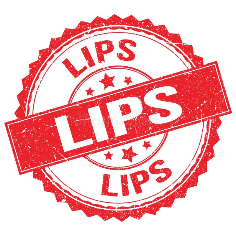 LIPS Text on Red Round Stamp Sign Stock Illustration - Illustration of ...