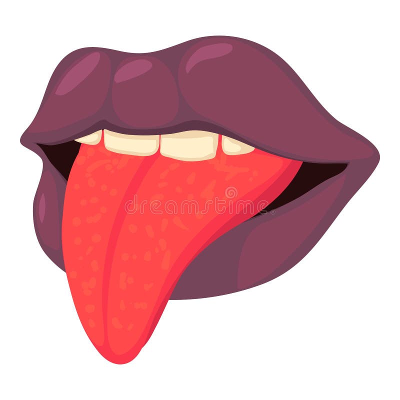 Human Tongue Icon, Cartoon Style Stock Vector - Illustration of people ...