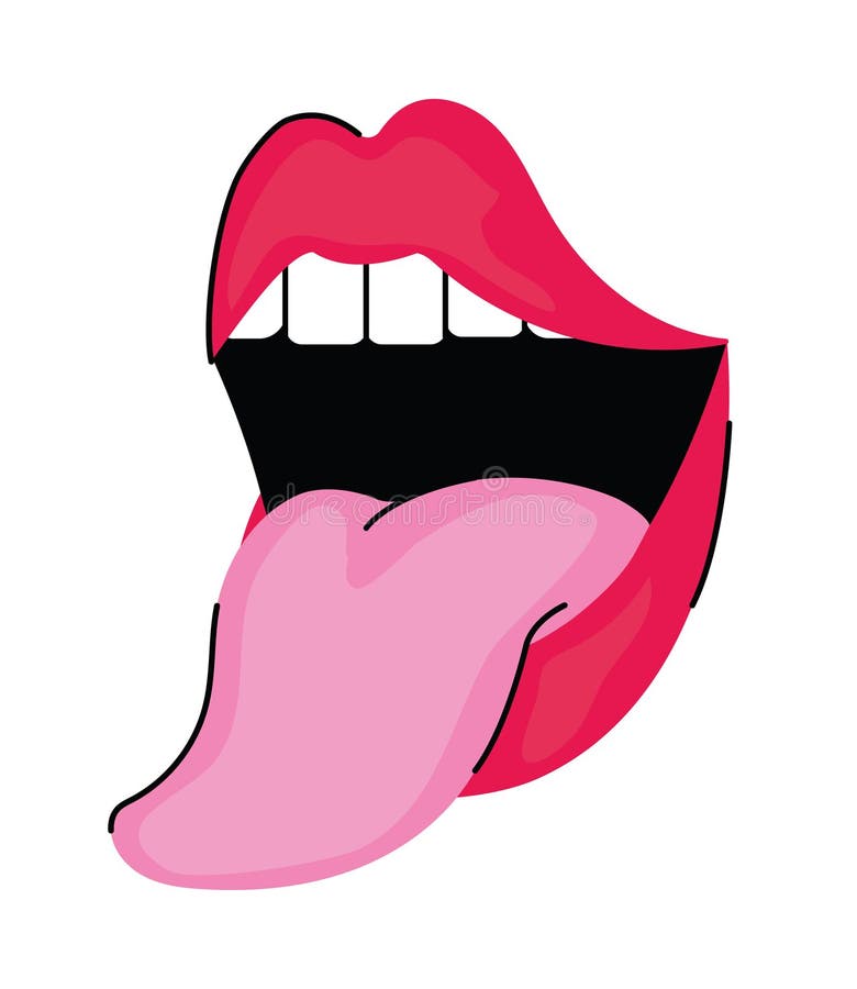 Lips with tongue stock vector. Illustration of expression - 273196892