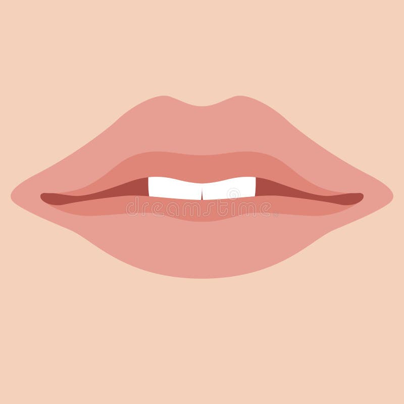 Lips Vector Illustration Flat Style Front View Stock Vector ...