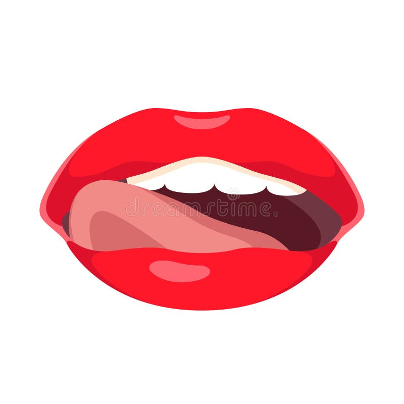Lips Vector Illustration Style Flat Stock Vector - Illustration of ...
