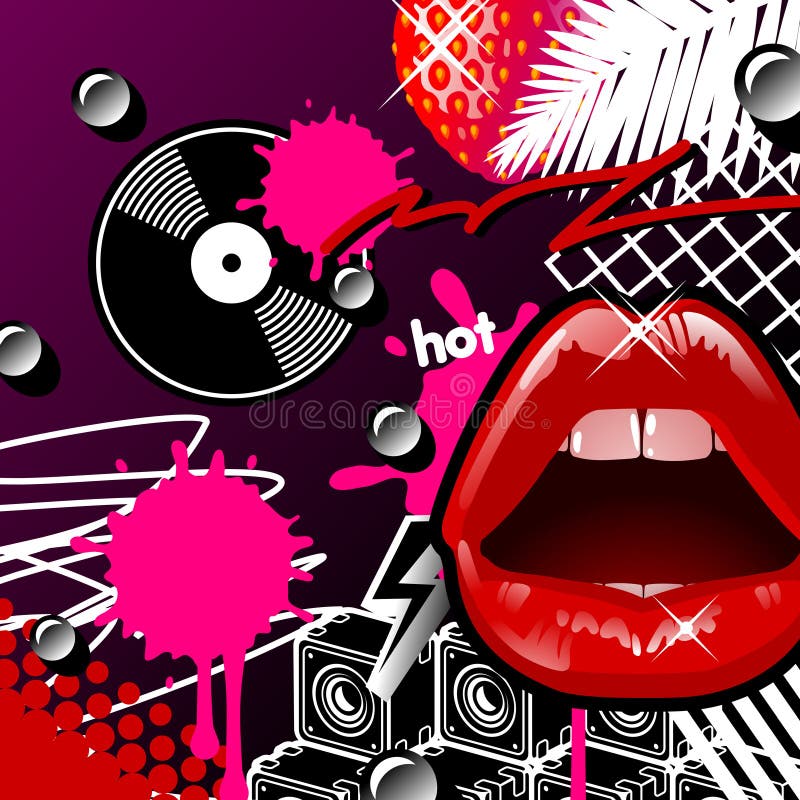 Laughing red lips stock vector. Illustration of laughing - 3099886