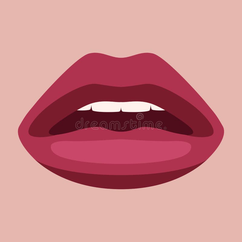 Lips Women Vector Illustration Flat Style Front Stock Vector ...