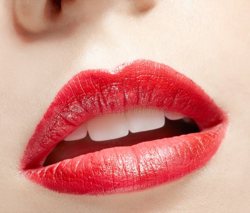 Red Lips stock photo. Image of makeup, lips, small, frontal - 15668270