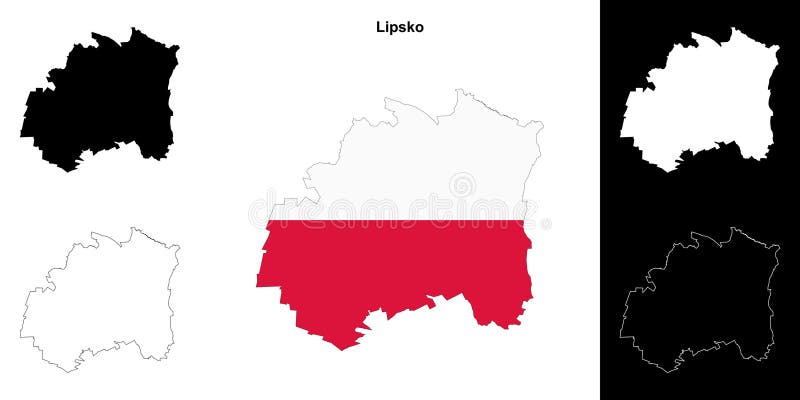 Lipsko outline map stock vector. Illustration of boundary - 356917983