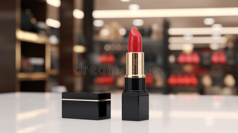 Lipstick with Blank Front, Realistic on a Mockup Template in a Table in ...