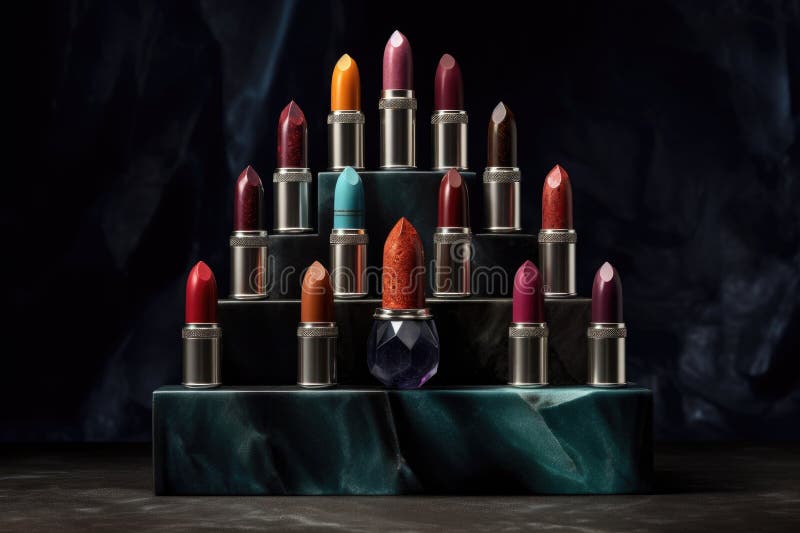 Lipstick Collection with Various Shades Stock Illustration ...