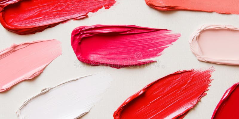 Lipstick Cosmetics Textures Spread in Various Colors Creating Abstract ...