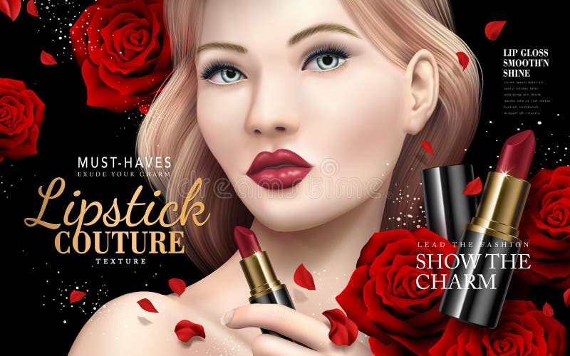 Lipstick couture ad stock vector. Illustration of couture - 88957263