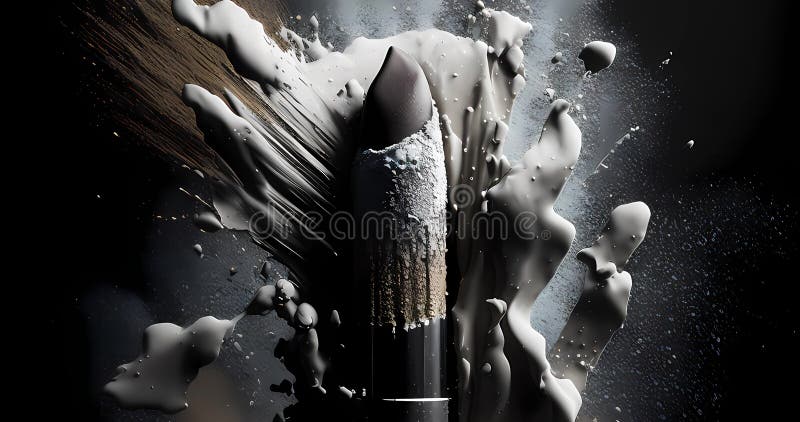 Lipstick Creative Banner Concept with Powder Explosion Stock ...