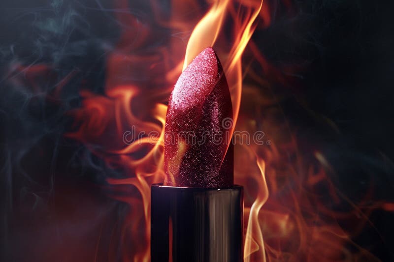 Lipstick on Fire stock illustration. Illustration of burning - 342208717