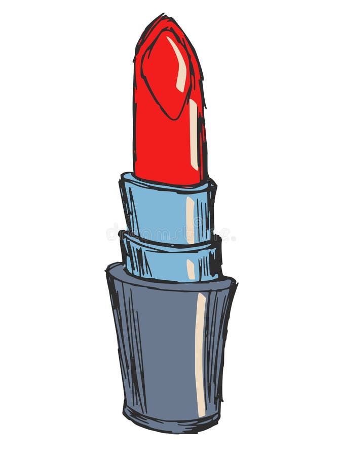 Lipstick stock vector. Illustration of lipstick, drawn - 36373848