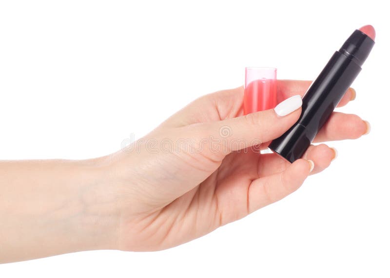 Lipstick in hand stock photo. Image of cosmetic, color - 108733504