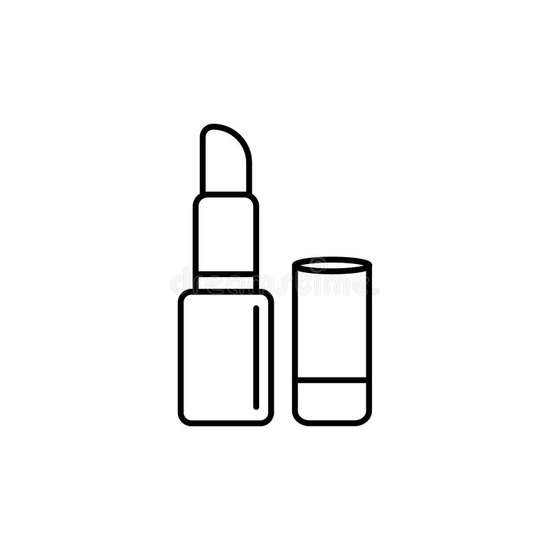 Lipstick Icon with Shadow, and Set of Makeup Mascara with Beauty Salon ...