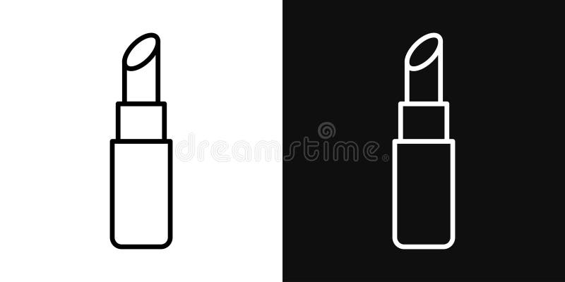 Lipstick Icon with Shadow, and Set of Makeup Mascara with Beauty Salon ...