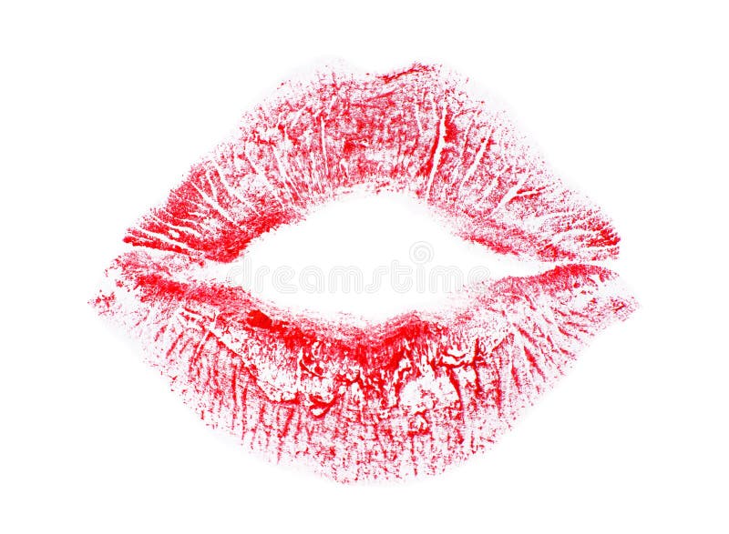 Lipstick Kiss Mark On White Background Stock Photo - Image of lipstick ...