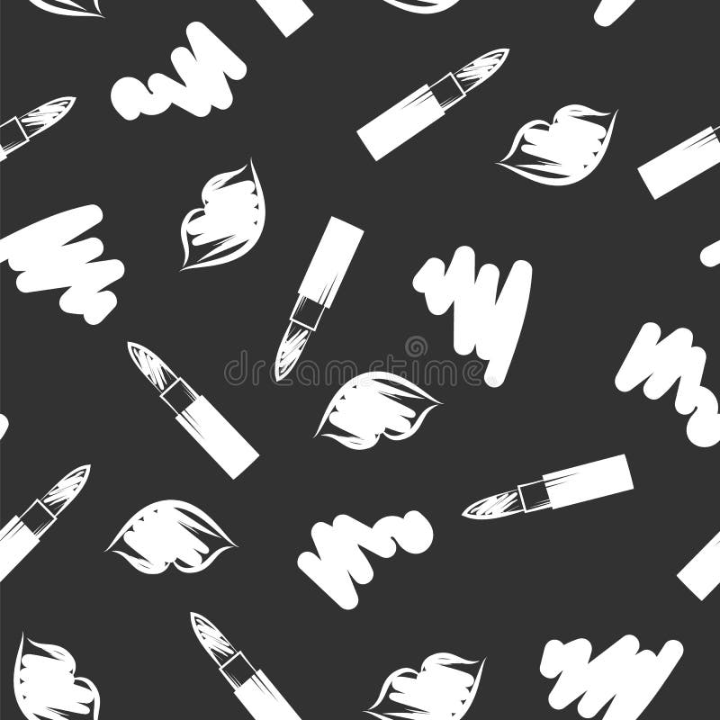 Lipstick and Painted Lips. Pattern Seamless Stock Vector - Illustration ...