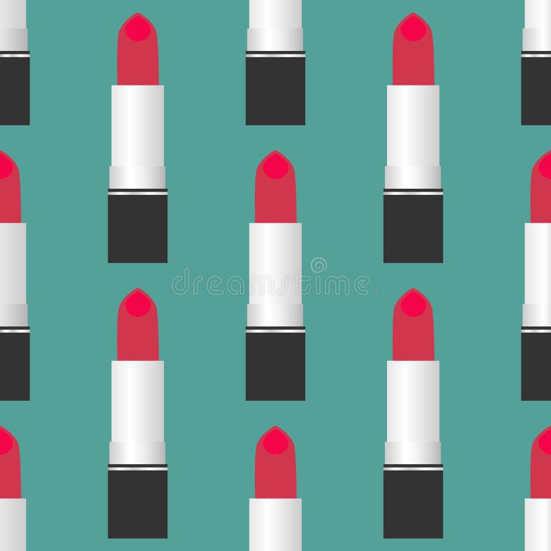 Set of Seamless Patterns with Makeup Cosmetics in Different Color Stock ...