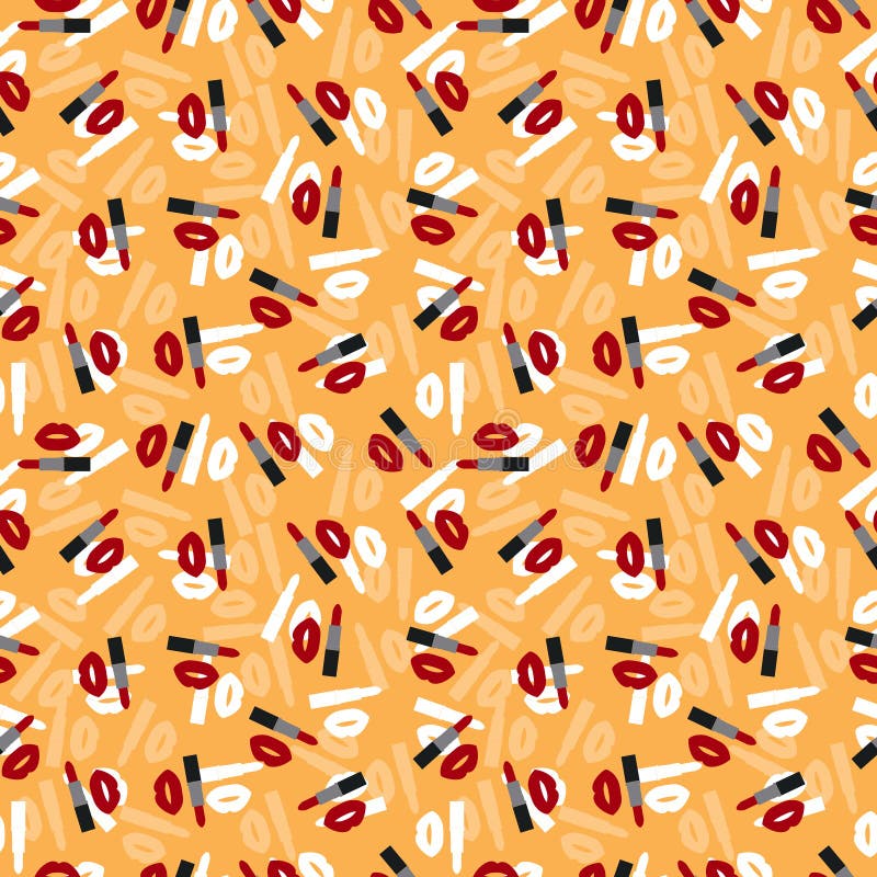 Lipstick Seamless Pattern.Vector Illustration Stock Vector - Illustration of fashion, kiss: 66407119