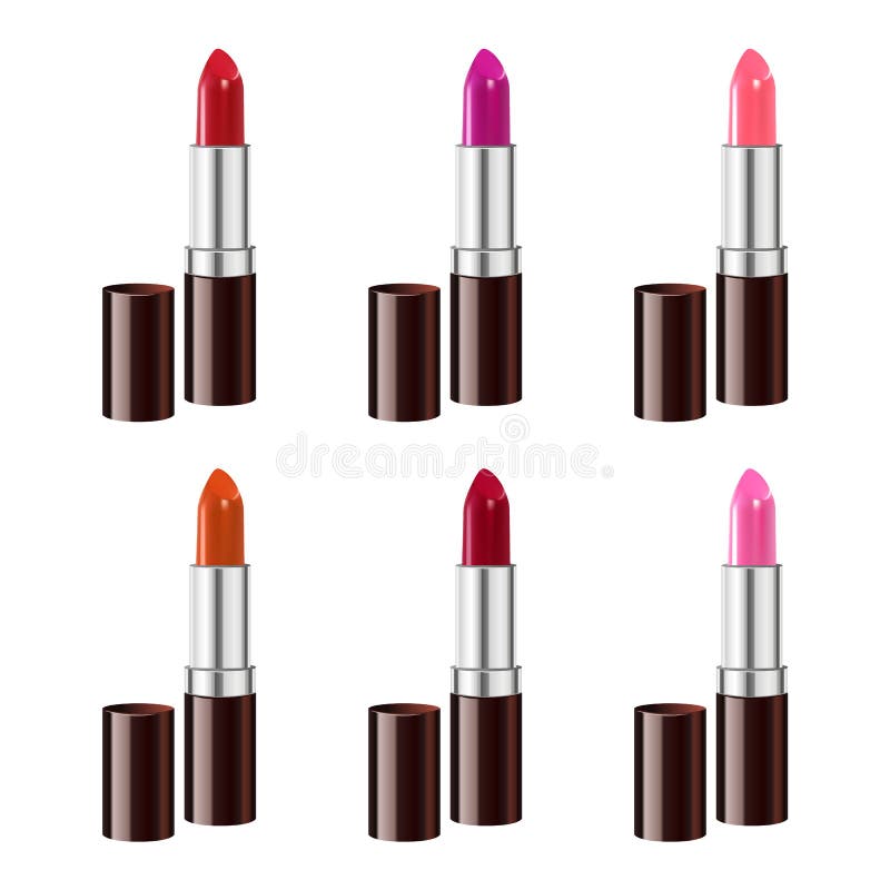 Lipstick Set on White Background. Gradient Mesh. Stock Vector ...
