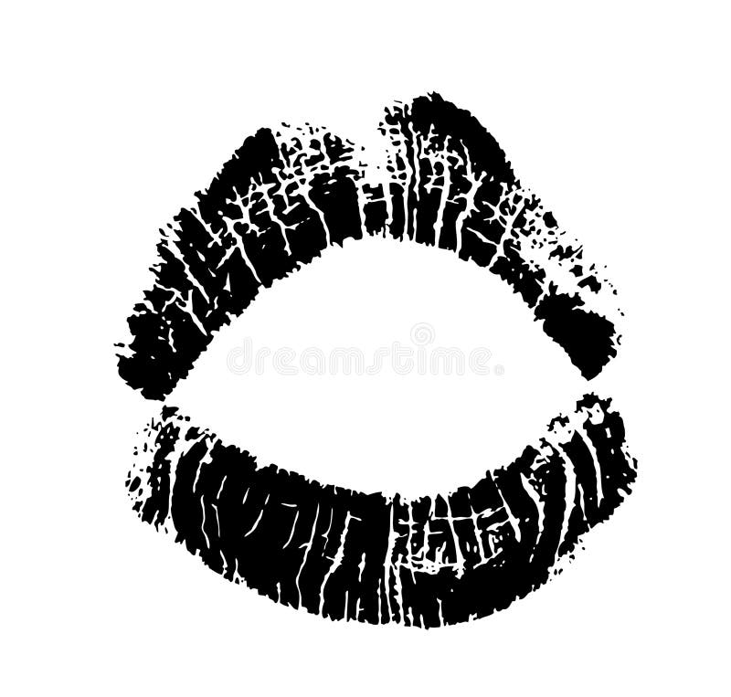 Red Lipstick Trace of Lips. Abstract Illustration. Stock Illustration ...