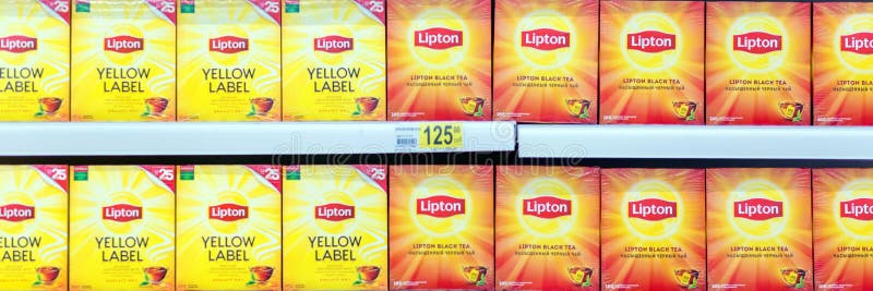 Lipton Tea Boxes on the Shelf Editorial Stock Image - Image of trade ...