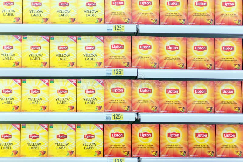 Lipton Tea Boxes on the Shelf Editorial Image - Image of retail, label ...
