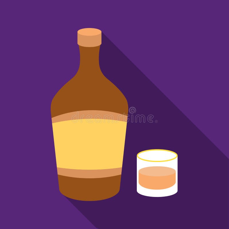 Liqueur Icon in Flat Style Isolated on White Background. Alcohol Symbol ...