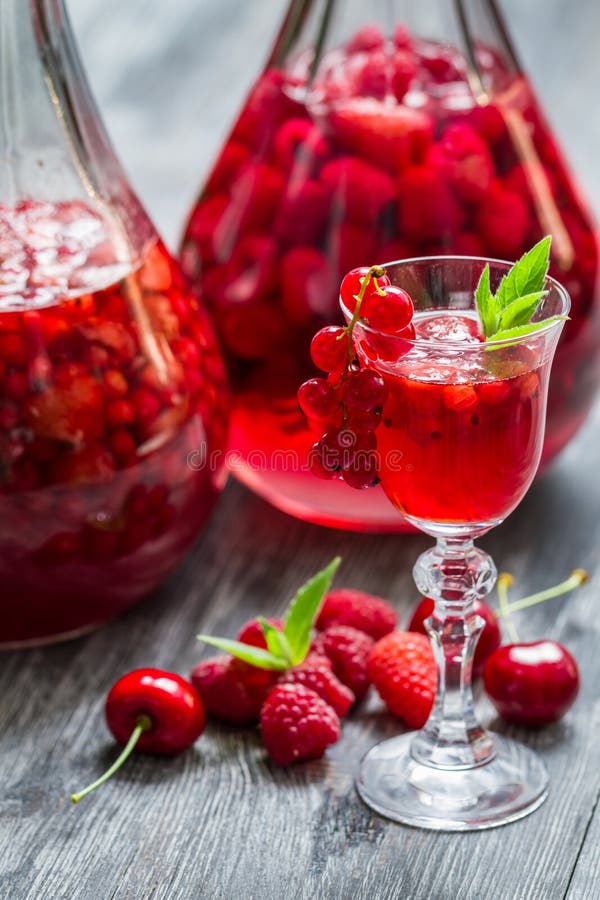 Liqueur Made of Wild Berries and Alcohol Stock Photo - Image of ...