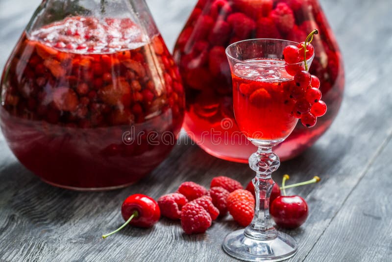 Liqueur Made of Wild Berries and Alcohol Stock Photo - Image of ...