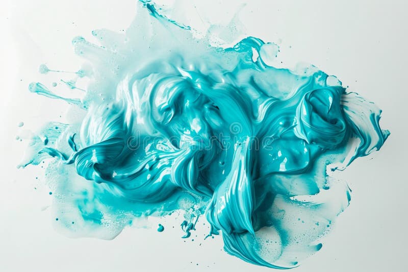 Liquid Abstract Background,turquoise Paint in the Center of the Frame ...