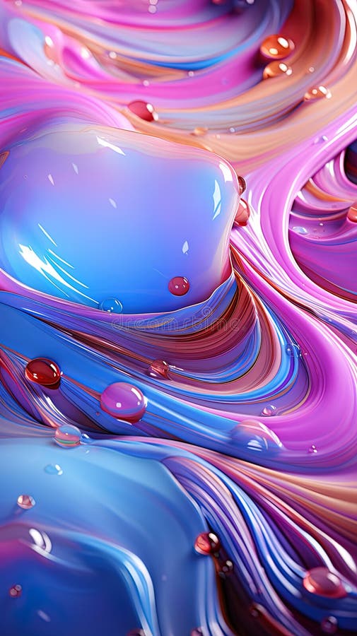 Liquid Abstract Pink and Blue Background with Drops Stock Photo - Image ...