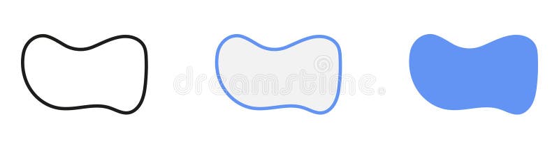 Liquid Abstract Shape Set. Blob in Minimal Geometric Form Collection ...