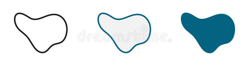 Liquid Abstract Shape Set. Blob in Minimal Geometric Form Collection ...