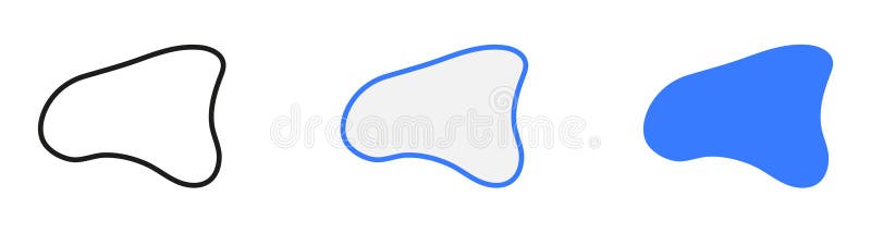 Liquid Abstract Shape Set. Blob in Minimal Geometric Form Collection ...