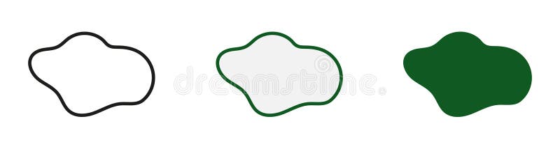 Liquid Abstract Shape Set. Blob in Minimal Geometric Form Collection ...