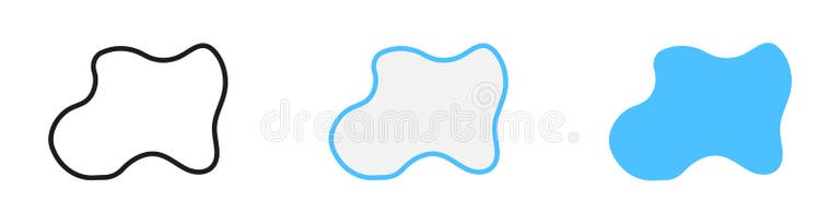 Liquid Abstract Shape Set. Blob in Minimal Geometric Form Collection ...