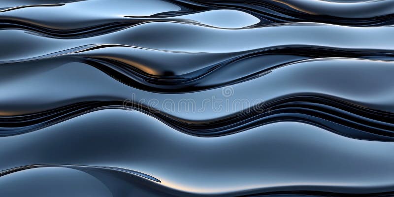 Liquid Abstract Surface with Smooth Metallic Reflection Stock Photo ...