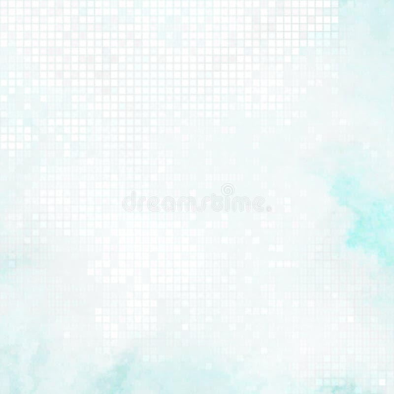 Liquid Abstract Watercolor Heaven Blue Clouds with Cube Mosaic or ...