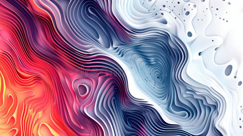 Liquid Abstract Waves Graphic in the Style of Neon Impressionism, Fluid ...