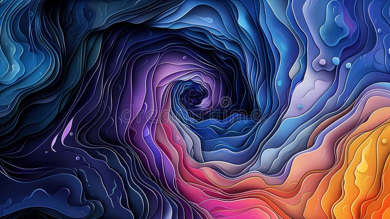 Liquid Abstract Waves Graphic in the Style of Neon Impressionism, Fluid ...