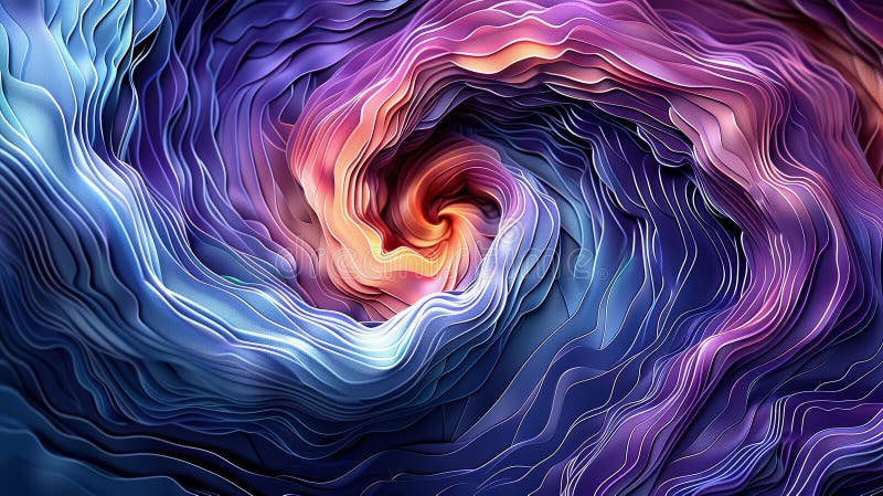 Liquid Abstract Waves Graphic in the Style of Neon Impressionism, Fluid ...