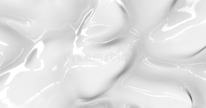 Liquid Abstract White Background. Smooth Glossy Texture 3D Rendering 3D ...