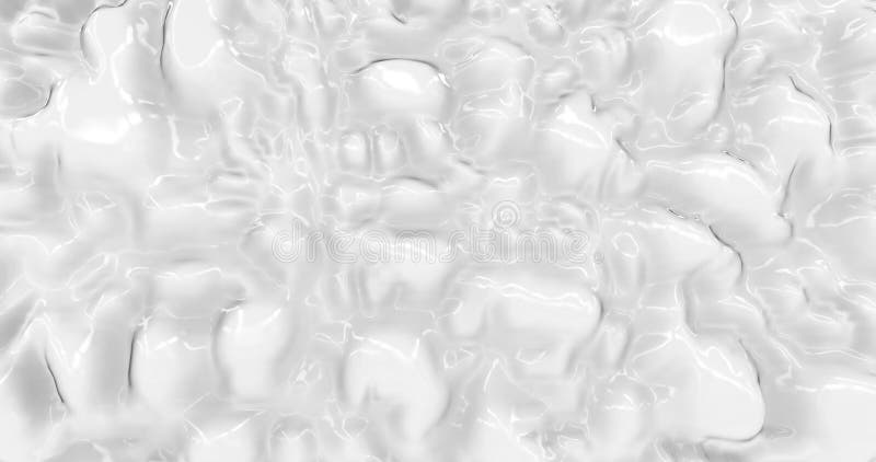 Liquid Abstract White Background. Smooth Glossy Texture 3D Rendering ...