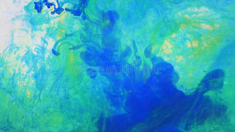 Liquid Abstractions, the Dissolution of Blue, Yellow and Green Paint in ...